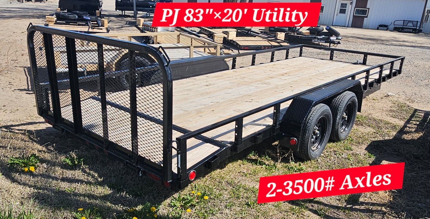 New 2025 PJ TRAILERS 83" x 20' Utility Trailer | St John Kansas
